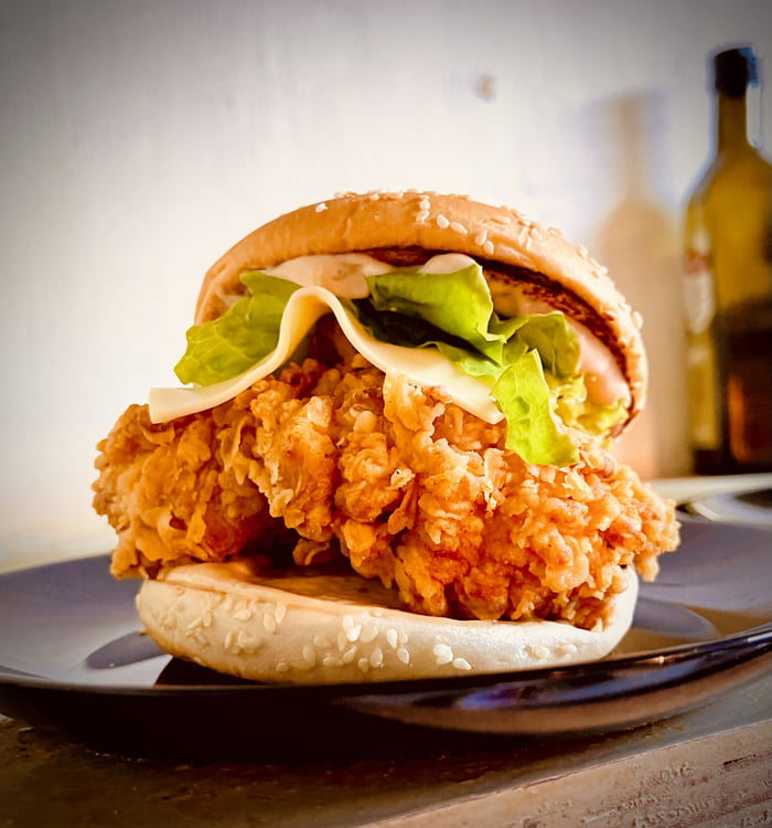 Fried chicken sandwich burger from my shack - 9GAG