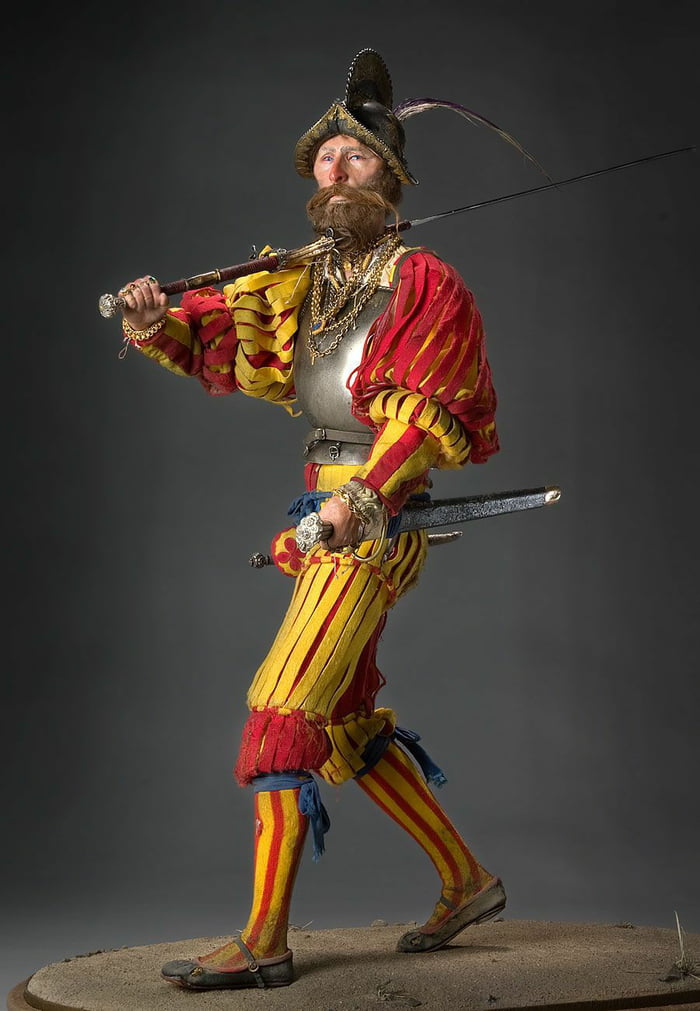 Figure of a Landsknecht made by artist historican George S. Stuart ...