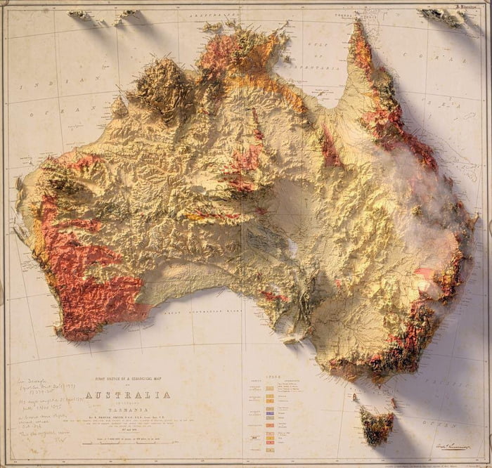 Topographic map of Australia - 9GAG