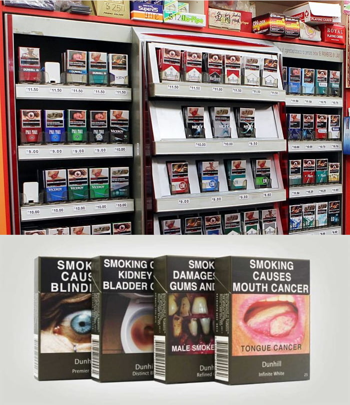 This is the standard cigarette packaging in Singapore to deter smoking ...