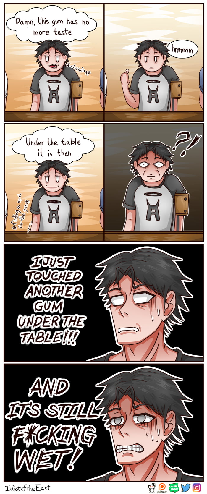 I'm pretty sure all of us has put a gum under the table once in their ...