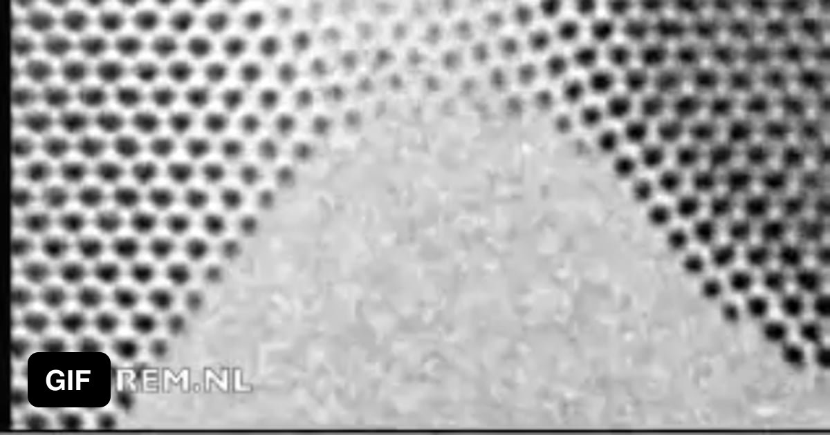 Gold atoms being pulled apart under an electron microscope. - 9GAG