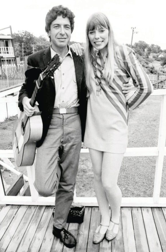 Leonard Cohen and Joni Mitchell backstage at the Newport Folk Festival ...