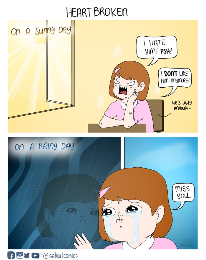 Sunny vs rainy day [OC] - 9GAG
