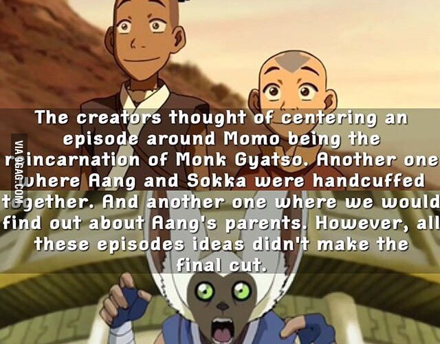 I would love to see those episodes. Especially the one about Aang's ...