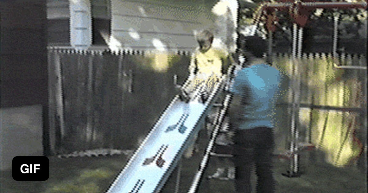 Falling off a slide for no reason - 9GAG