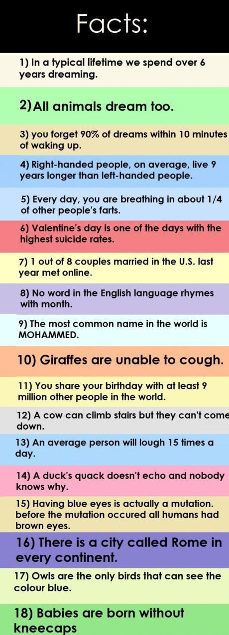 18 Interesting Facts - 9GAG