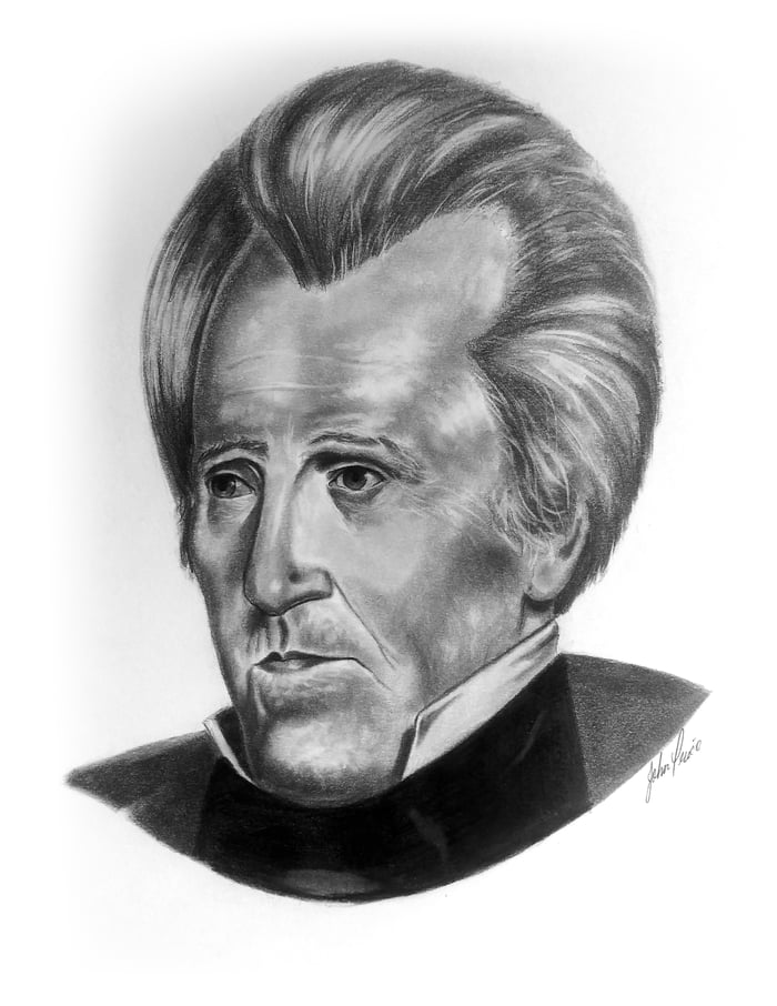 Pencil Portrait of President Andrew Jackson I drew - 9GAG