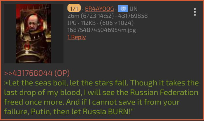 Damn the Wagner Heresy is now on full swing. - 9GAG