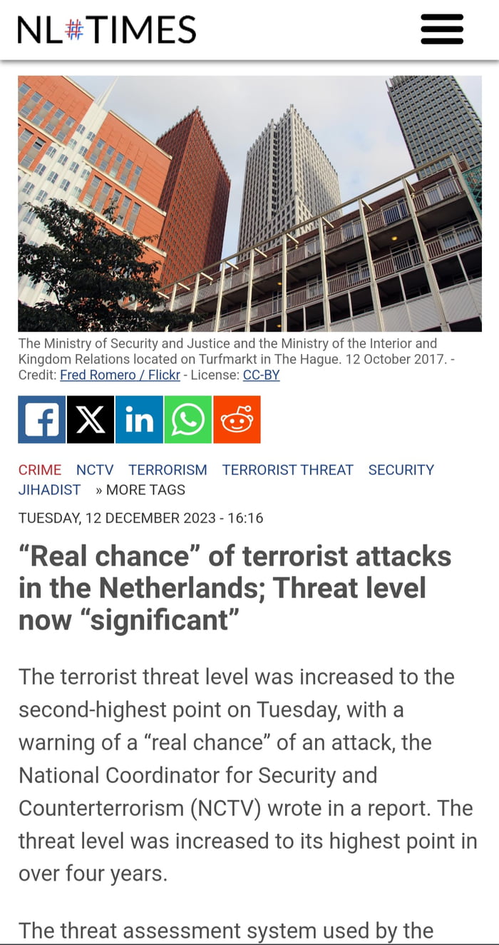 The terrorist threat level just got elevated, Its the usual suspects ...