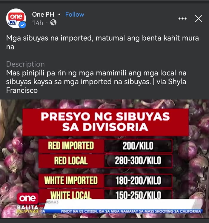 Silensyo ata mga putak ng putak dito na akala mo bumbay dahil sa presyo ng sibuyas dati. Asan na ...