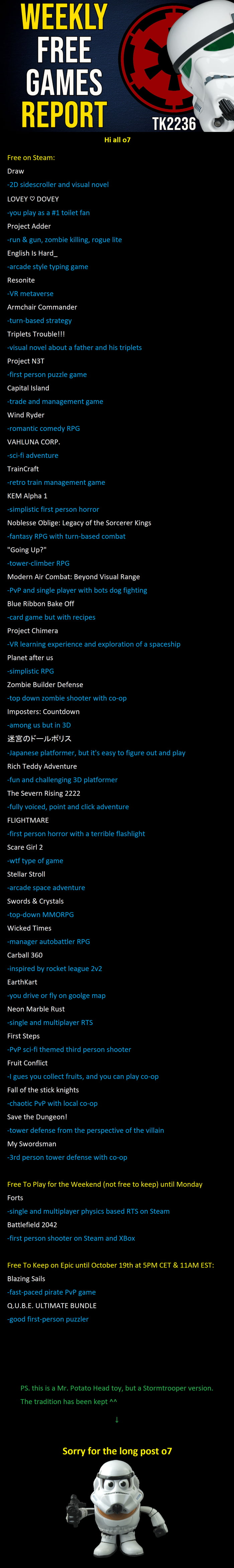 Weekly Free Games Report o7 - 9GAG