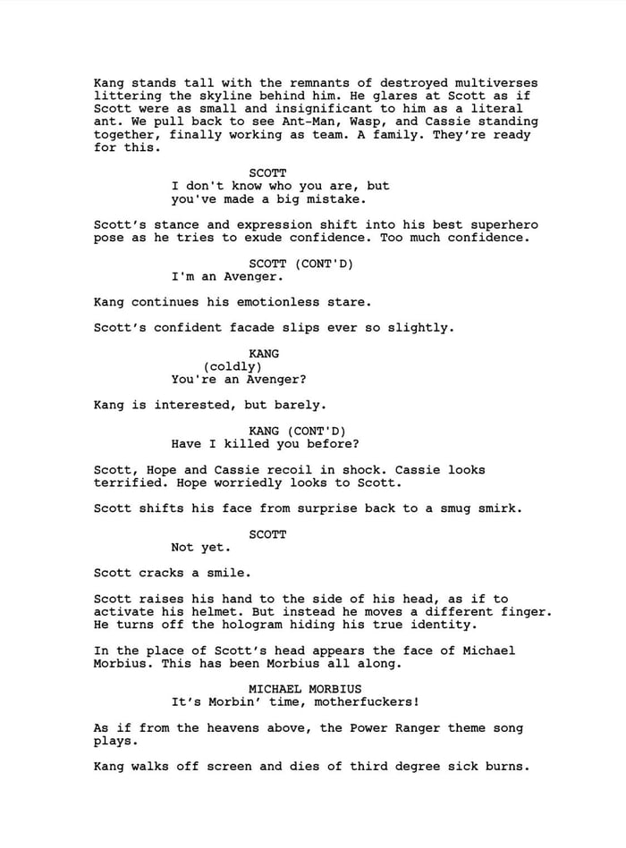 Ant-Man Quantumania script page leaked and this scene with Kang and Ant ...