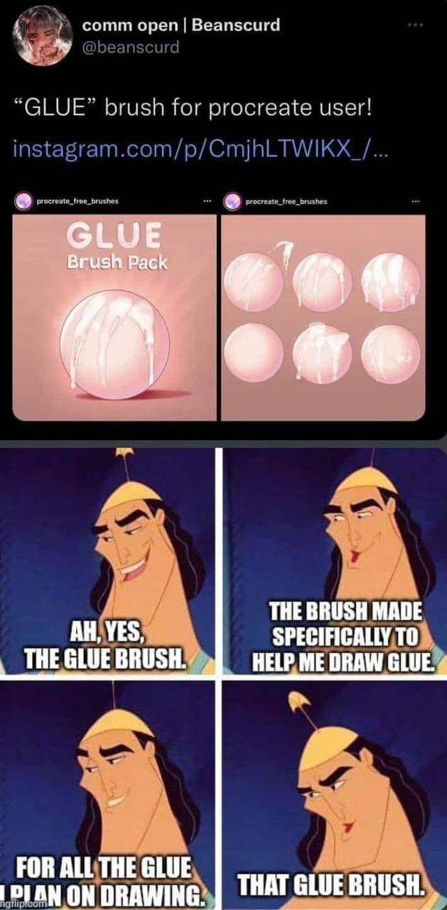 The brush to draw glue - 9GAG