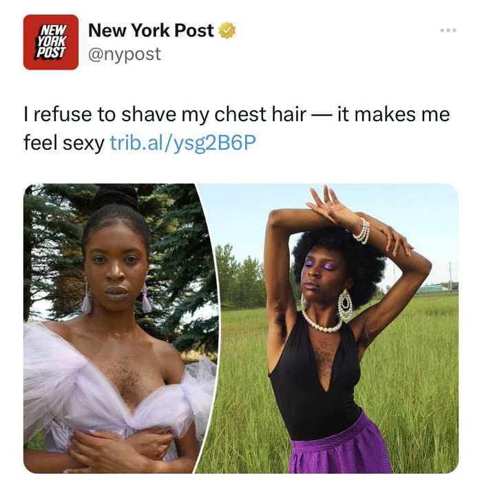 Didn't know woman thing can have chest hair, damn. - 9GAG