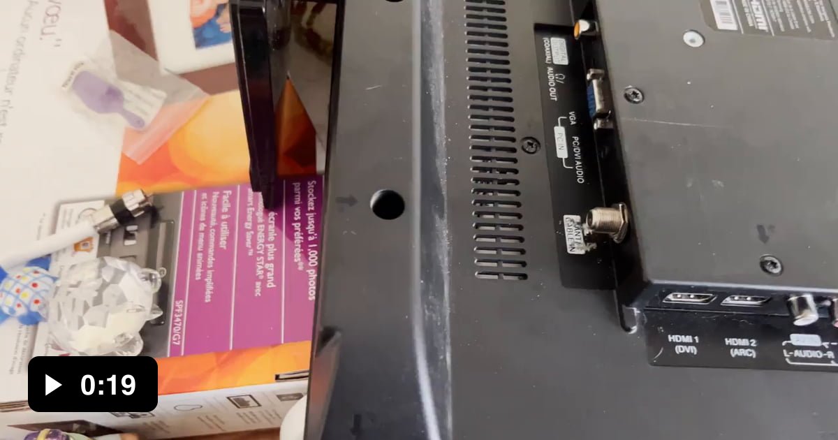 Insignia TV with a crappy place to put a coaxial cable connector - 9GAG