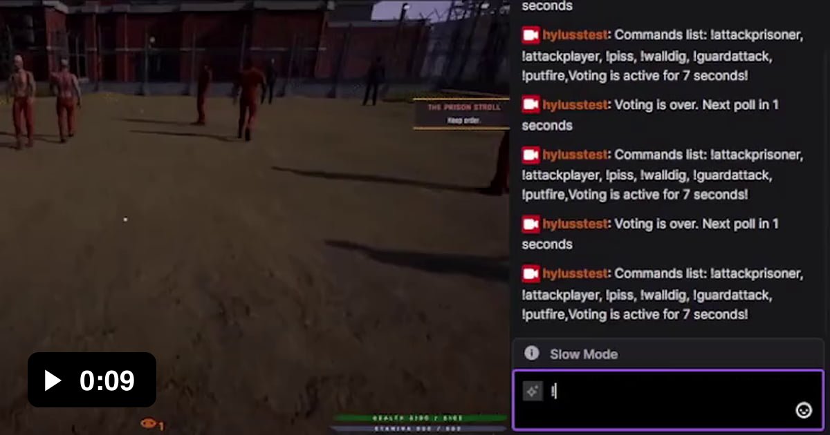 Hi, we have a Twitch Mode in our game. Your chat can give orders for ...