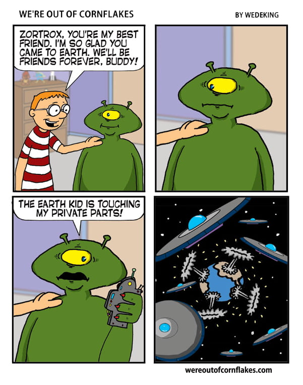He's so happy to have an alien buddy - 9GAG