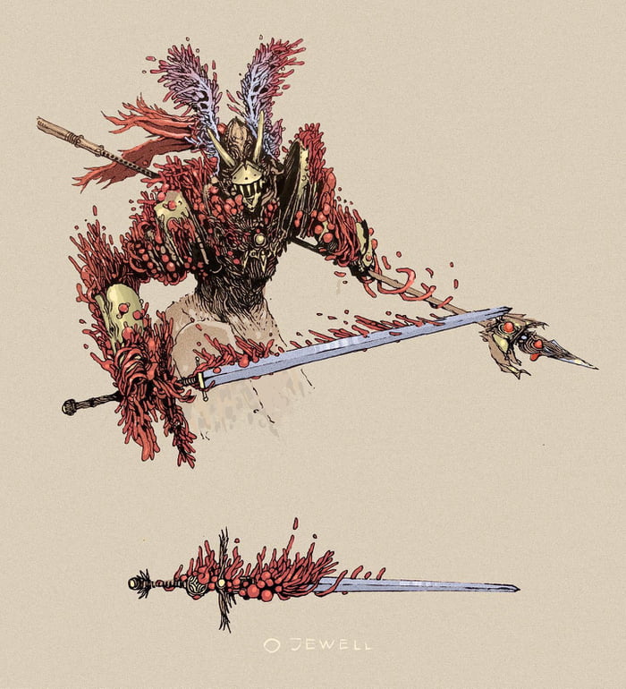 An infested Clean Rot knight, from Elden ring - 9GAG