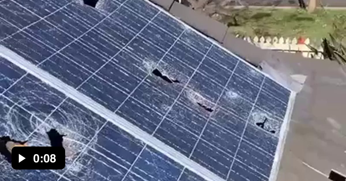 Solar panels after a heavy hail storm - 9GAG