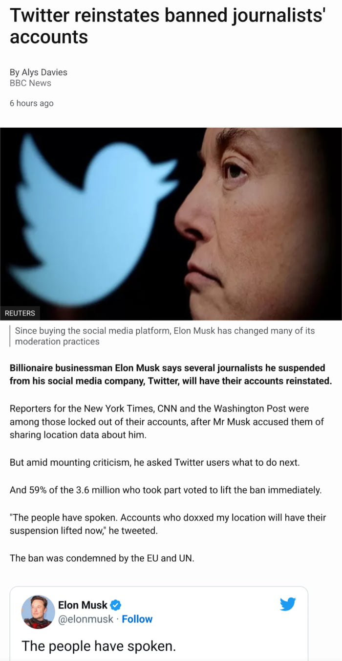 Is he really going to let Twitter decide what Twitter rules are? - 9GAG