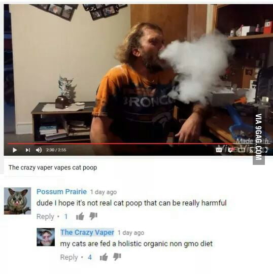 Vaping cat poop - 9GAG