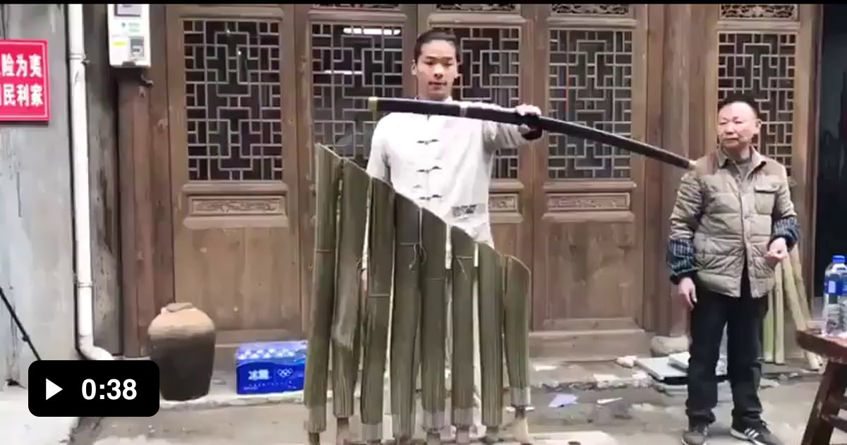 This sword cutting demonstration - 9GAG