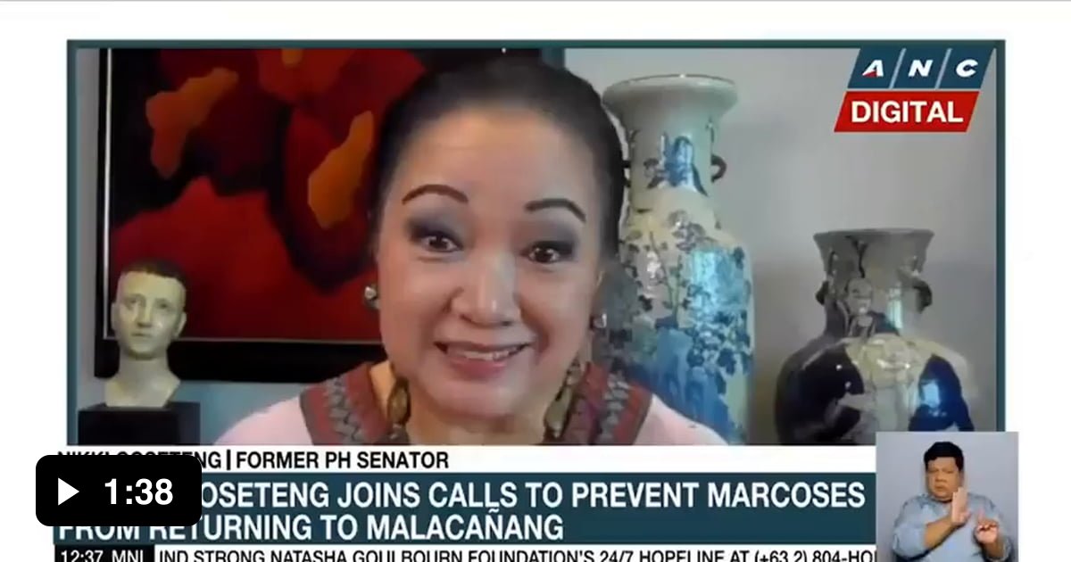 Interview with former Senator Nikki Coseteng saying BBM is lazy and a ...