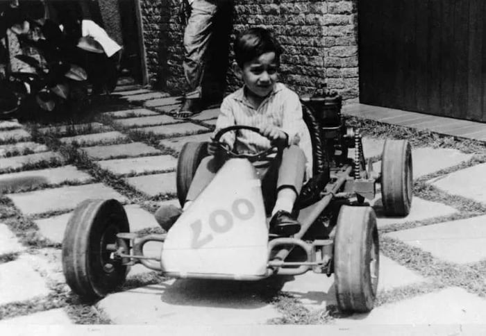 Ayrton Senna with his first car, built by his own father, Milton da ...