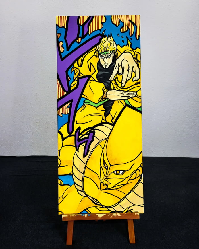 Drew DIO and ZA WARUDO, with acrylics, I've only had experience drawing ...
