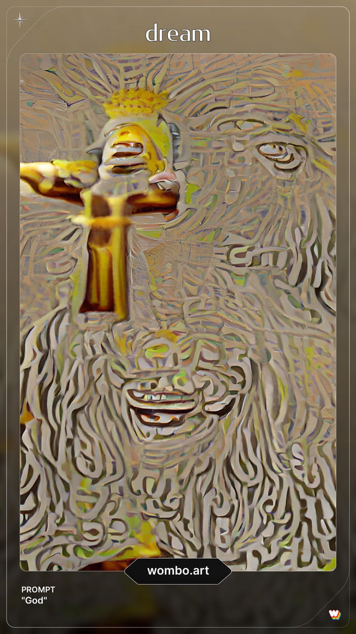 God according to an AI art program - 9GAG