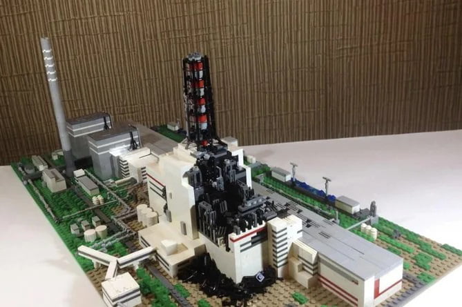 Made to scale fully working LEGO model of the Chernobyl nuclear power ...