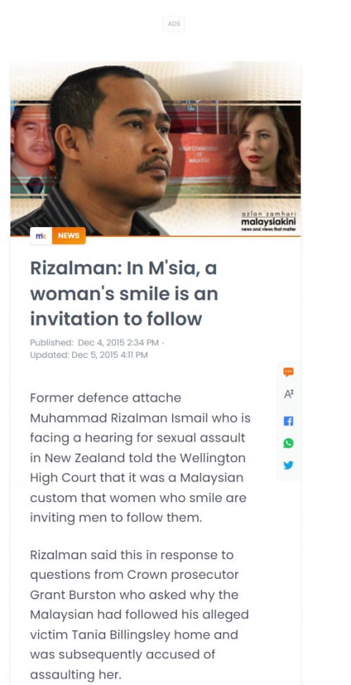 Malaysian logic = Woman smiling means an invitation to follow them - 9GAG