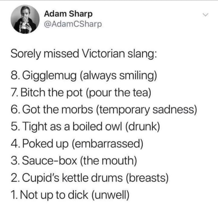 Some very interesting Victorian era slangs - 9GAG