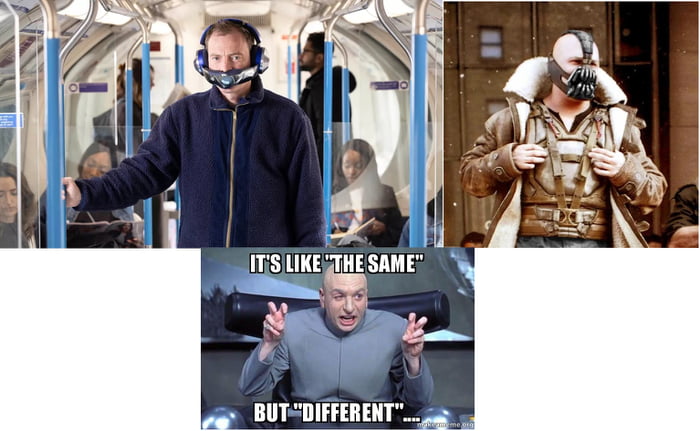 Dyson air-cleaning headphones and face mask combo and Bane - 9GAG