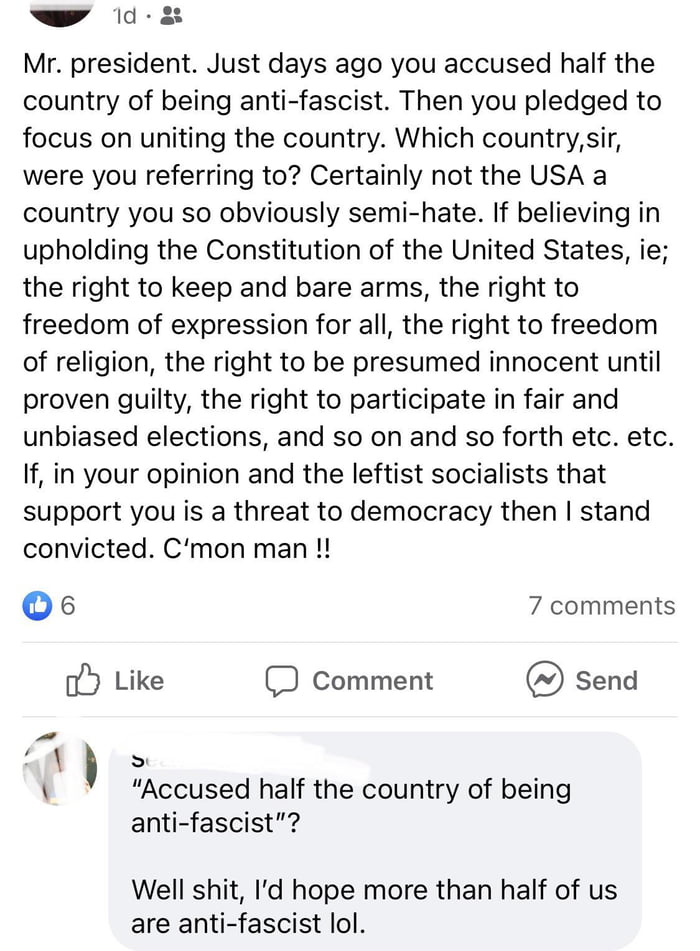 Reactionary word salad from a MAGA family member… huh? - 9GAG
