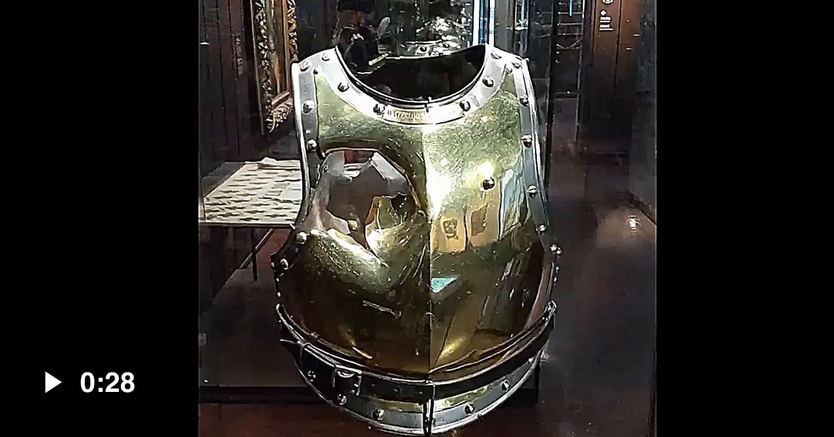 The armor of a French soldier wounded by a cannonball at the Battle of ...