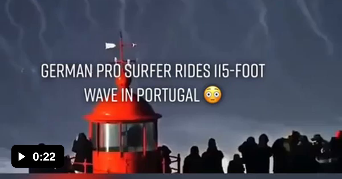 This German pro surfer rides 115-ft wave in Portugal - 9GAG