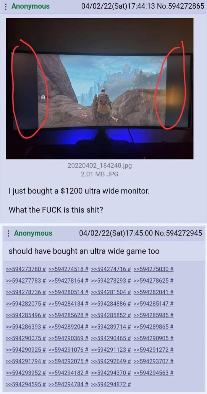 Yup...should have gotten the ultra wide game too.... - 9GAG