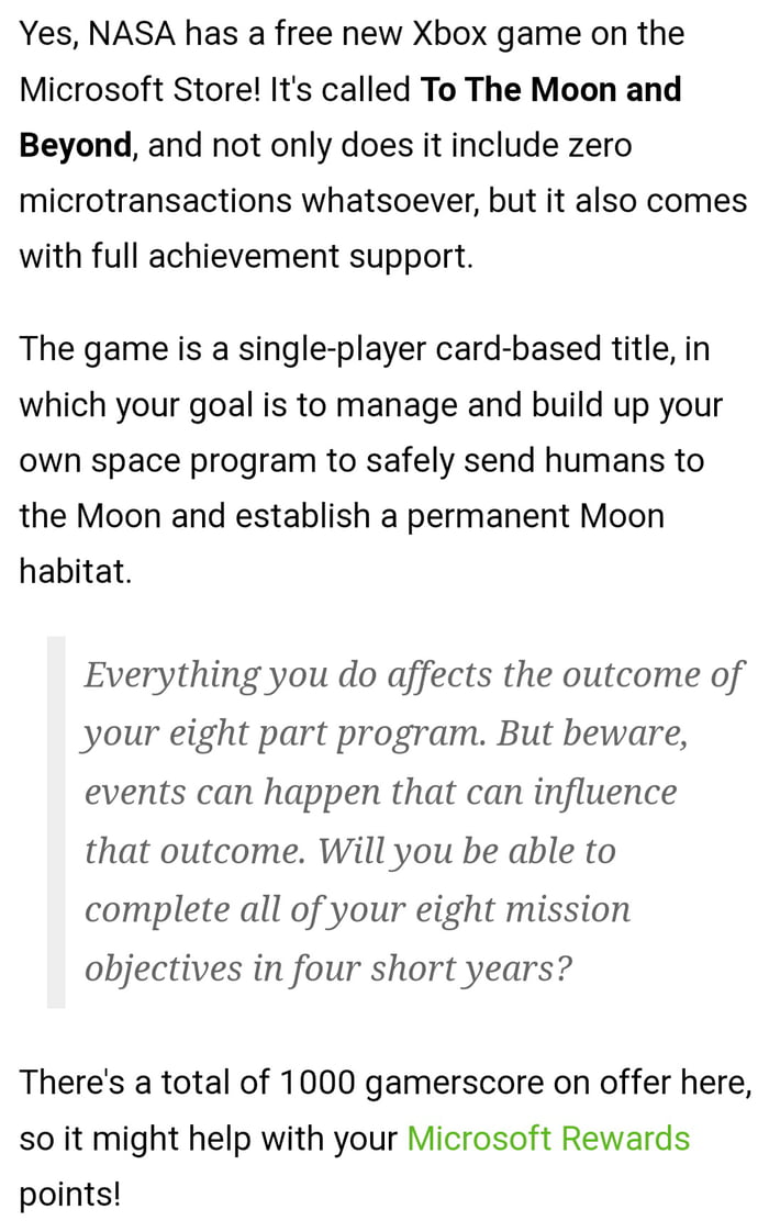 Xbox got a NASA game - 9GAG