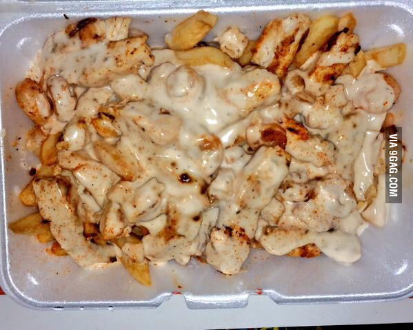 Chicken Alfredo Fries. - 9GAG