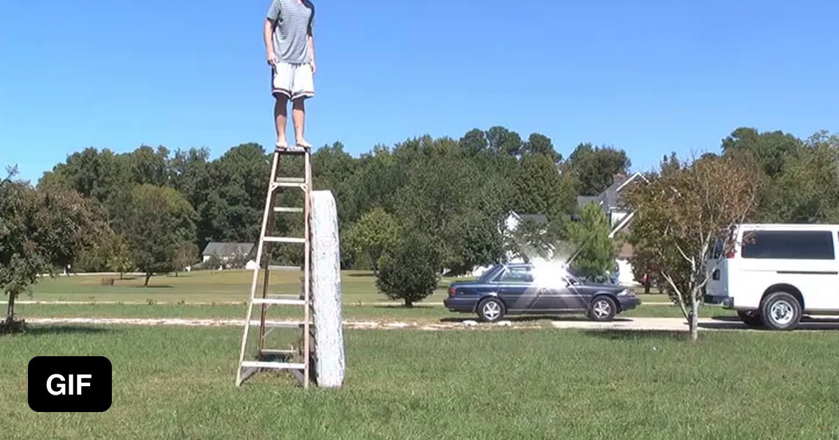 Knock down the ladder I'm standing on, and then I'll land on that ...