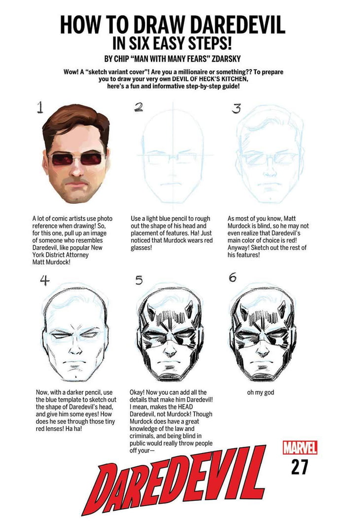 How to draw Daredevil in six easy steps. - 9GAG