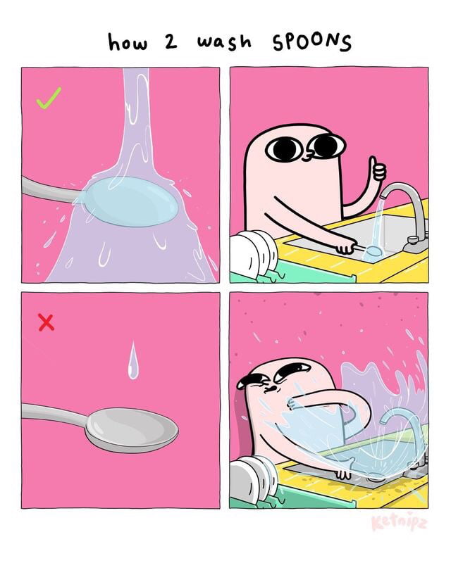 How to wash spoons - 9GAG