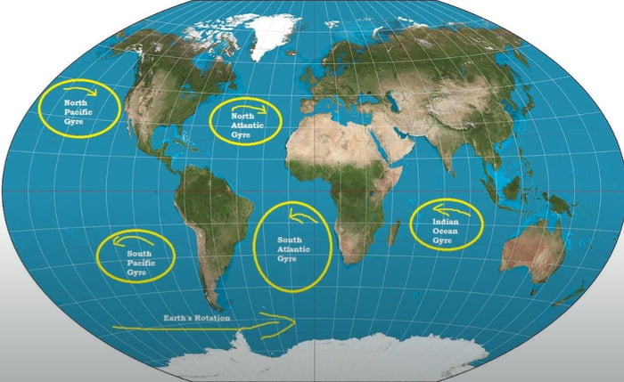 The five gyres filled with plastic on our planet - 9GAG