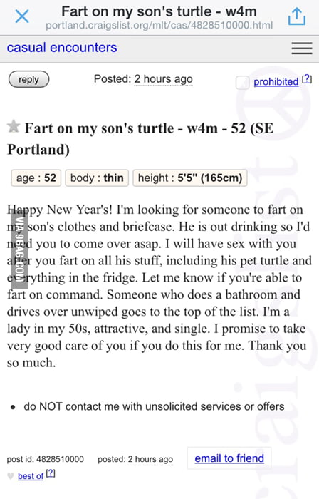 I don't if it would be better or worse if "Fart on my son's turtle" was ...