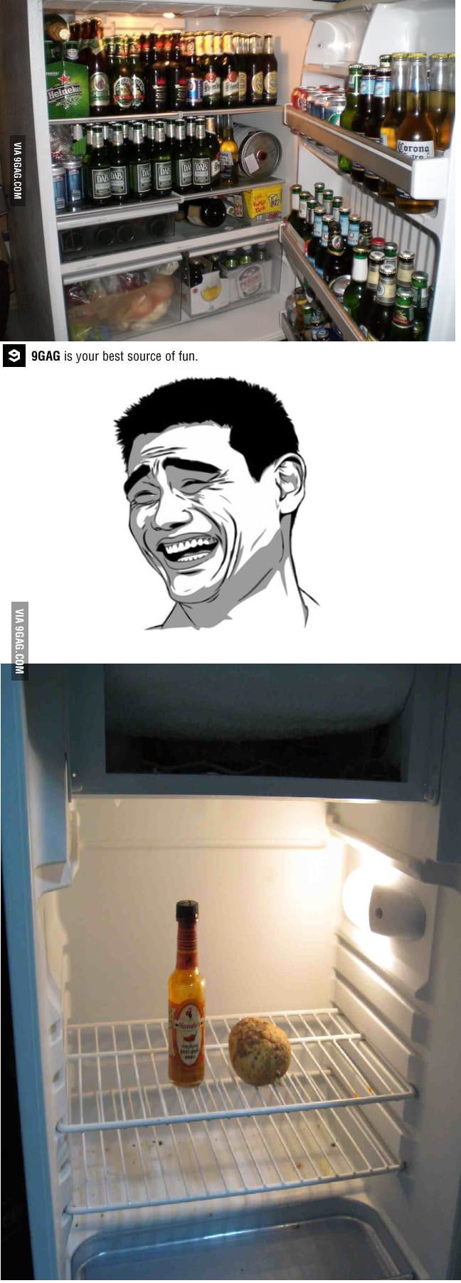 The real college student fridge - 9GAG