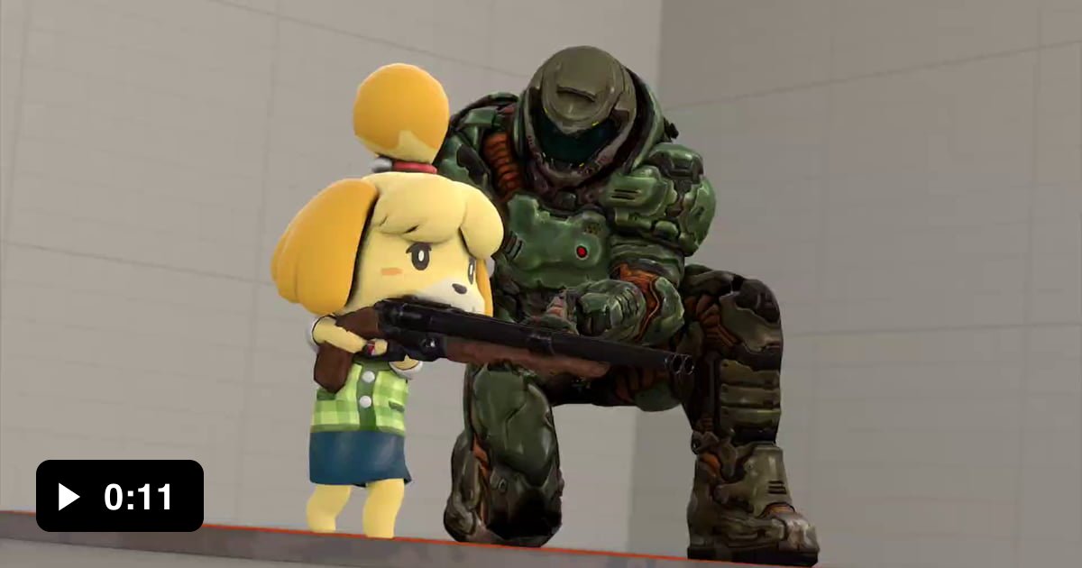 DoomGuy teaches Isabelle to use a Shotgun. - 9GAG
