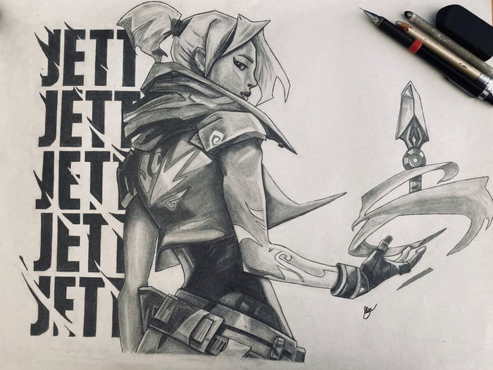 Here's A Little Drawing Of Jett From VALORANT - 9GAG