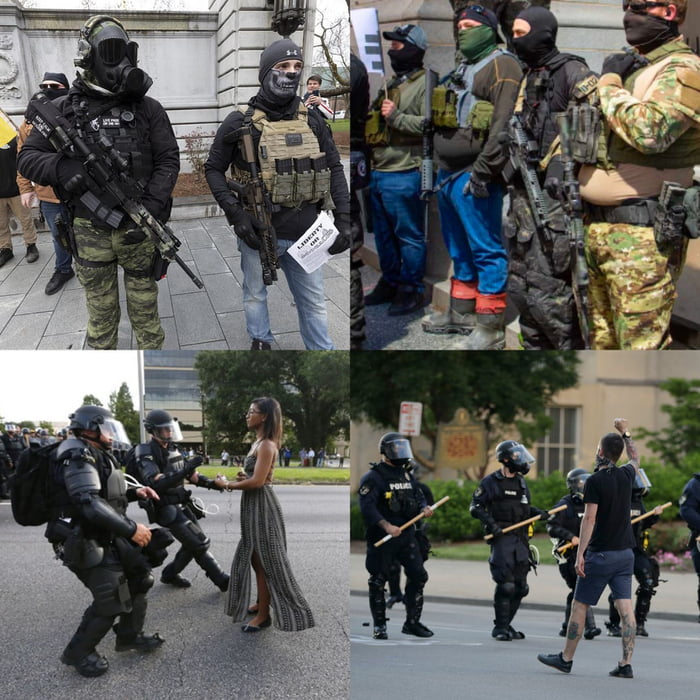 I wonder why the police handled these two groups of protestors so ...